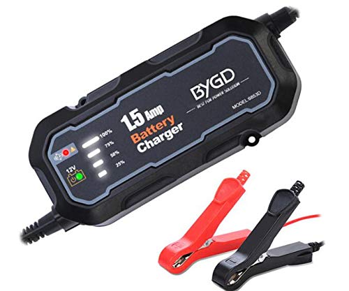 BUDDYGO Car Battery Chargers 12V 1.5-Amp Fully-Automatic Smart Battery ...