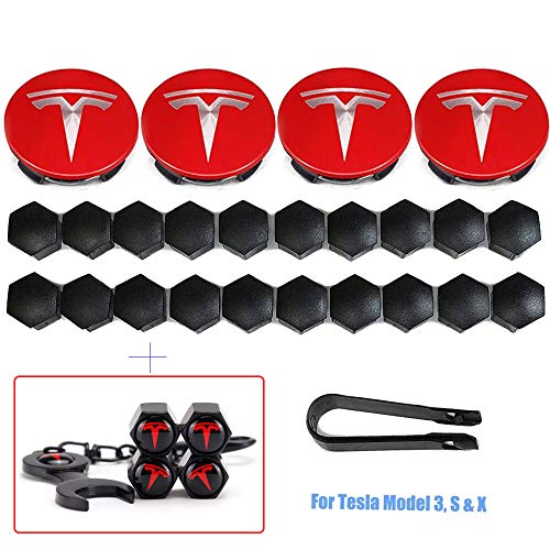 Wheel Center Hub Caps for Tesla Model 3 S and X Set AeroSet of Tesla ...