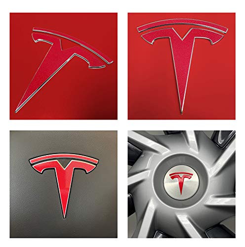 Custom Cut Graphics Logo Decal Wrap for Tesla Model Y 11-pc Set -Red ...
