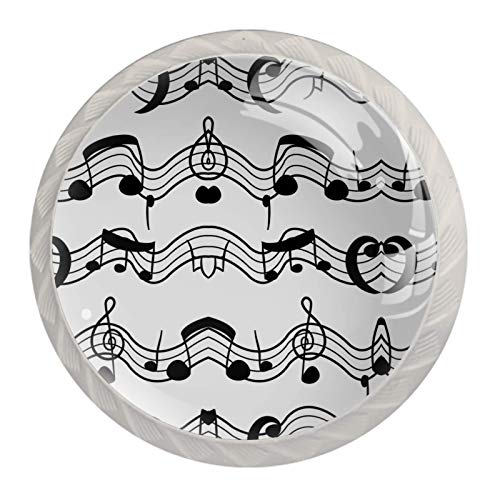 Idealiy Black and White Musical Notes Door Drawer Pull Handle Furniture ...