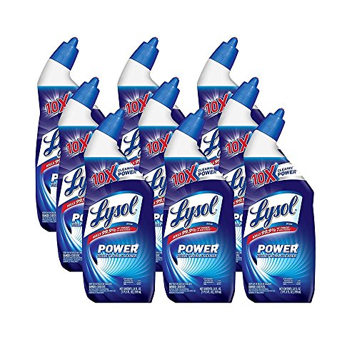 Lysol Power Toilet Bowl Cleaner 216oz -9X24oz- 10X Cleaning Power ...