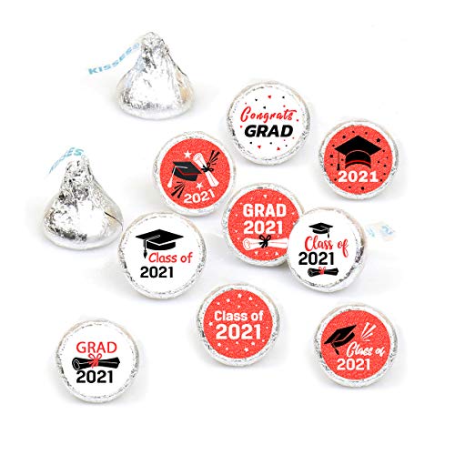 270 Graduation Party Cap Class of 2021 Favor Kisses Stickers Labels ...