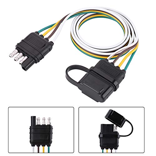 Trailer Adapter, 6-24V 4 Pin Flat Trailer Plug Socket Wiring Connector ...