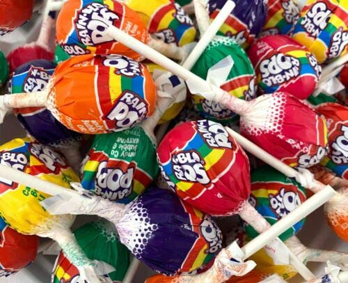 SWEETSOME Rain Blo Pops - Lollipops, Bubble Gum Filled Assorted Fruit ...