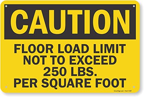 SmartSign"Caution - Floor Load Limit Not to Exceed 250 Lbs Per Square ...