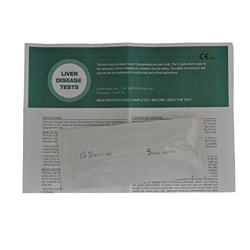 5 x Home Liver Function Test Kit - Urine Testing Strips - One Step ...
