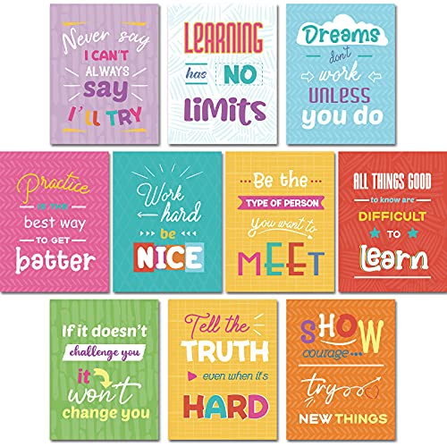 10 Pieces Motivational Learning Mindset Poster Inspirational Growth ...