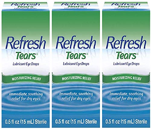 Refresh Tears Lubricant Eye Drops, 0.5 fl oz,15mL each Sterile- Value ...