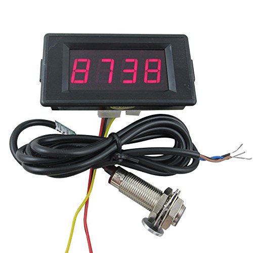 DIGITEN DC 12V 4 Digital Red LED Counter Meter Up Down+Hall Proximity ...