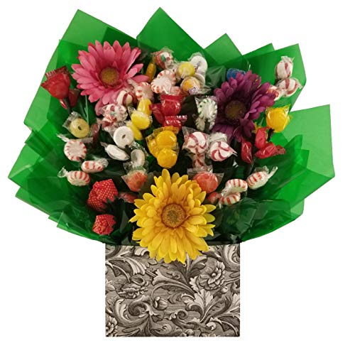 Fleur de Lis Black Gift Box with Hard Candy Bouquet - Great as a ...