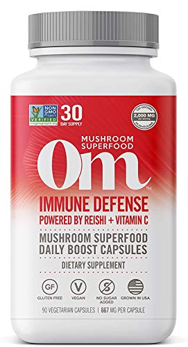 Om Mushroom Superfood Capsules, Immune Defense, 90 Count (30 Day Supply ...