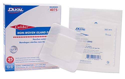 Dukal Island Dressing. Pack of 25 Adhesive Dressings 4" x 4" for Wound ...