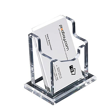 Clear Acrylic Vertical Business Card Holder - Famous Microgreens