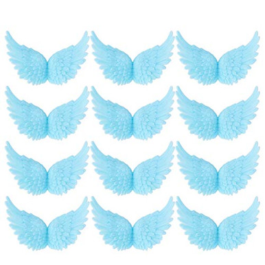 Plastic Angel Wings for Crafts Blue 12 pcs 80mm - Famous Microgreens