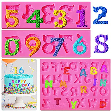 Silicone Letters Numbers Molds for Chocolate Fondant Number 0-9 and ...