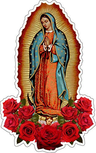 Virgin Mary Vinyl Sticker Roses -Choose Your Size- Deangelo Virgen de ...