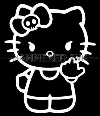 MAF - Hello Kitty Middle Finger Vinyl Decal Sticker for Cars LAPTOPS ...