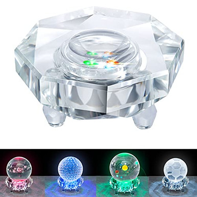 IFOLAINA Crystal LED Light Base Multicolor Auto Flashing Pedestal Color ...