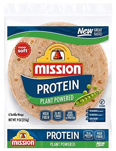 Mission Protein Plant Powered Tortilla Wraps High Fiber Low Carb Vegan ...