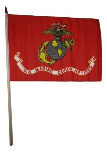 RFCO Moon Knives 12''x18'' USMC Retired Marines Marine Corps Stick Flag ...