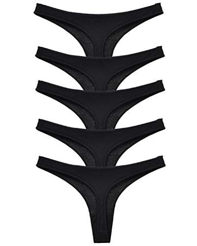 ETAOLINE Women's Black Underwear Thong Seamless Sexy Panties Hipster ...