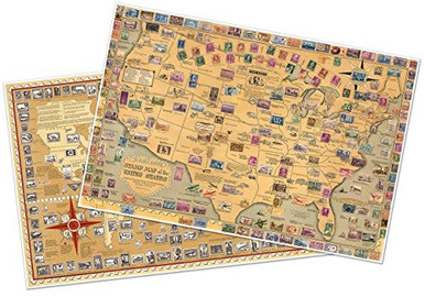 Antiguos Maps - Set of Two -2- Philatelic Maps -1- United States ...