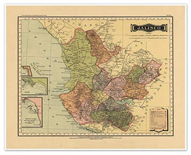 Antiguos Maps - Estado Libre y Soberano de Jalisco Map from Atlas ...