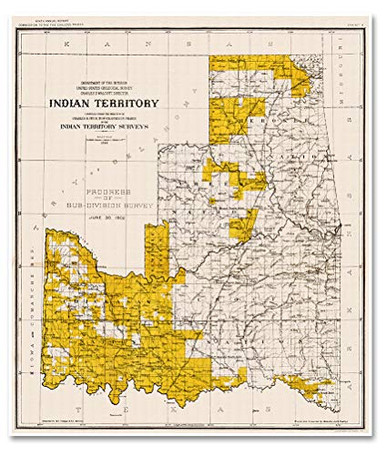Antiguos Maps - The Indian Territories Map by Commission to The Five ...