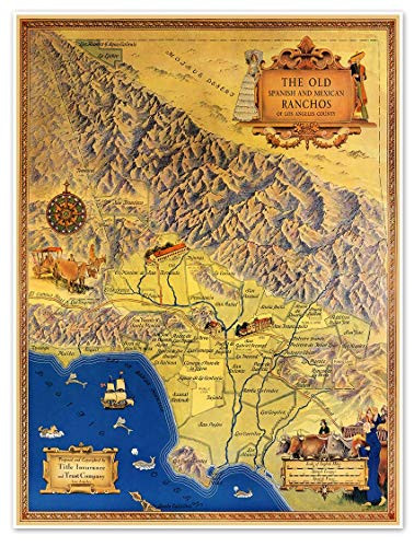 Antiguos Maps - Los Angeles County Ranchos California Map Circa 1937 ...