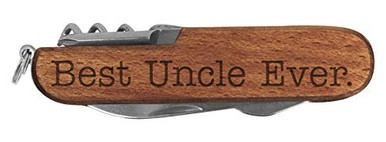 Uncle Pocket Knife Best Uncle Ever Laser Engraved Dark Wood 6 Function ...