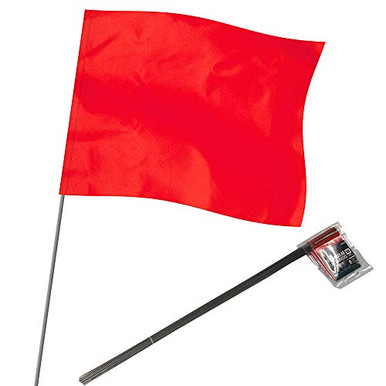 100-Pack 21" Wire Marking Survey Flags 3.5" x 2 5/8" RED Safety Marker ...