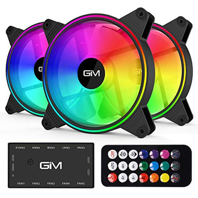 GIM 140mm RGB Case Fan Triple Gaming PC Fan with High Airflow 5V ...