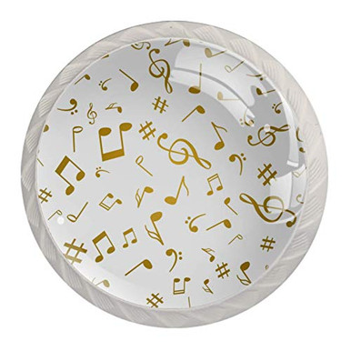 Idealiy Abstract Golden Music Notes Pattern Door Drawer Pull Handle ...