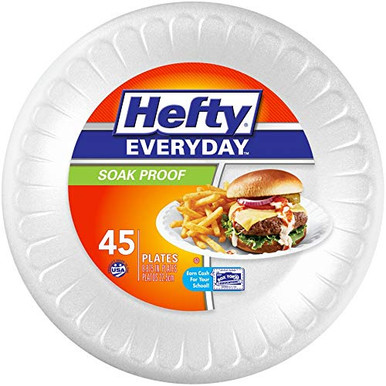 Hefty Everyday Round Disposable Foam Plates White 540 Count 12 Pack ...
