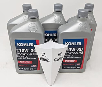 Kohler 5-Quarts 25 357 65-S Synthetic Blend SAE 10W-30 4-Cycle Engine ...