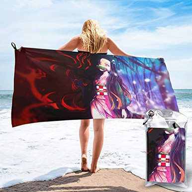 Carral Missi Oversized Quick Dry Beach Towels Nezuko Kamado Demon ...