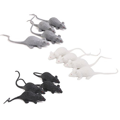 Kesoto 12 Pcs-Set Plastic Mouse Realistic Toy Fake Mice Model for ...