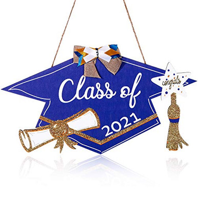 Graduation Cap Wooden Sign Class of 2021 Door Sign Graduation Hanging ...