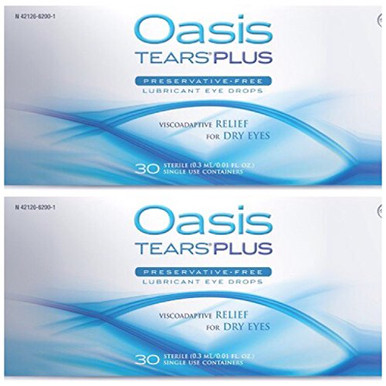 Oasis TEARS PLUS Lubricant Eye Drops Relief For Dry Eyes, 30 Count Box ...