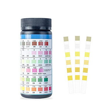 Pool and Spa Test Strips - 100ct Accurate Water Chemical Tester Kit 6 ...