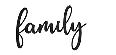 Metal Black Family Sign, Family Wall Decor, -16 x 10 1/4 x 1/16 inches ...