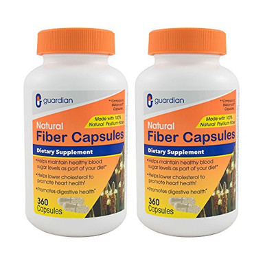 Guardian Fiber Capsules 720 Count, Natural Psyllium Husk Supplement ...
