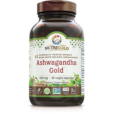 NutriGold Organic Ashwagandha Gold, 500 mg, 90 Plantcaps - Clinically ...