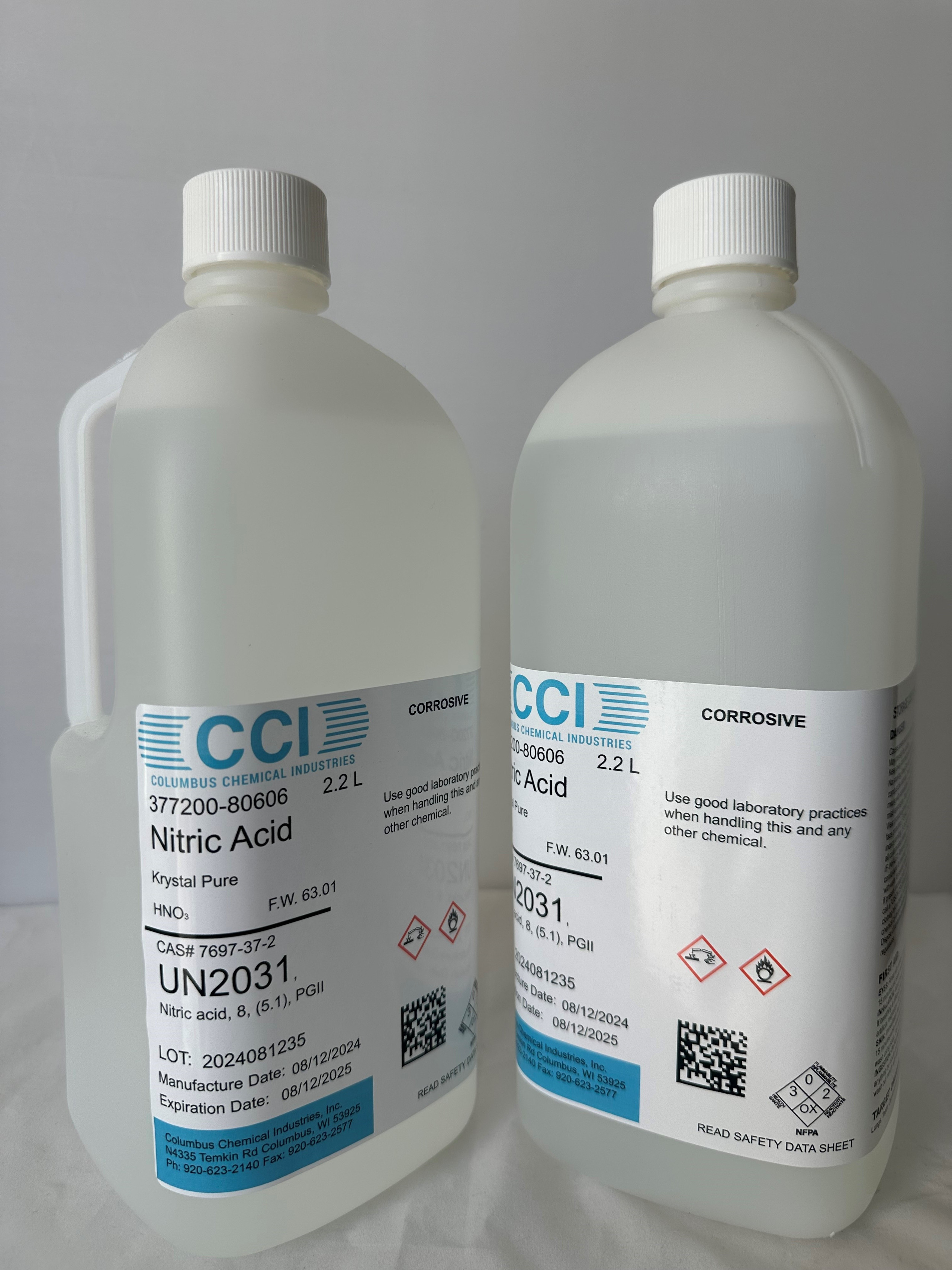 NITRIC ACID 70% KRYSTAL PURE 6 X 2.2L POLY BOTTLE - KTEC Equipment and ...