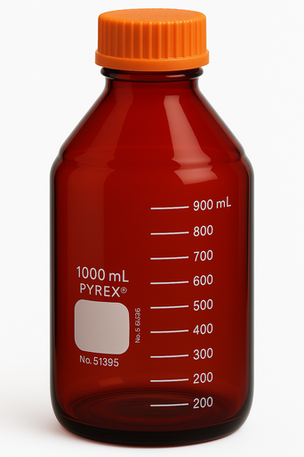 Round Media Storage Bottles, with GL45 Screw Cap, Low Actinic, 1L ...