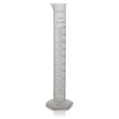 Graduated Cylinder, PP, molded graduations, Class B, 100 mL - KTEC ...