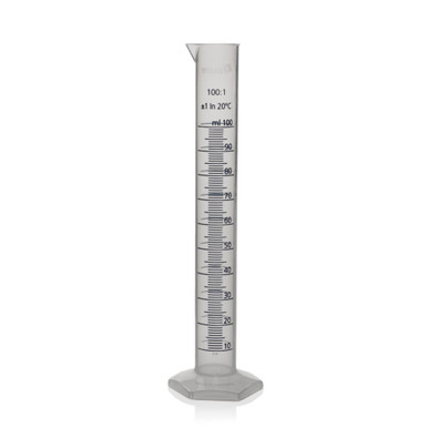 Graduated Cylinder, PP, molded/screened graduations,Class B, 100 mL ...