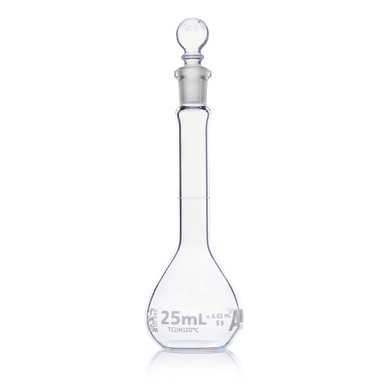 Flask, Volumetric , Glass, 25mL Class A, To Contain (TC), ASTM E288 ...
