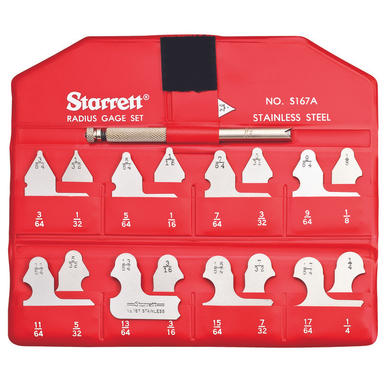 S167AHZ Radius Gage Set Inch - Starrett