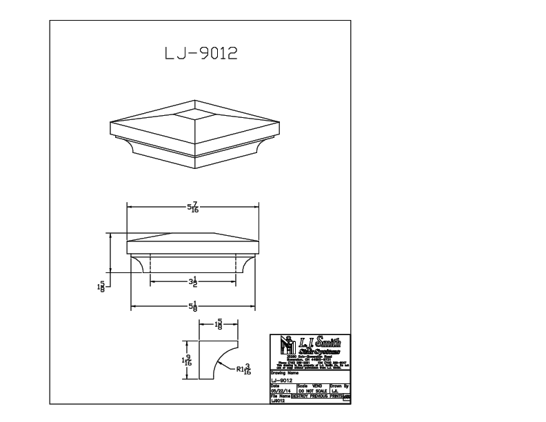 LJ-9012 Box Newel Cap